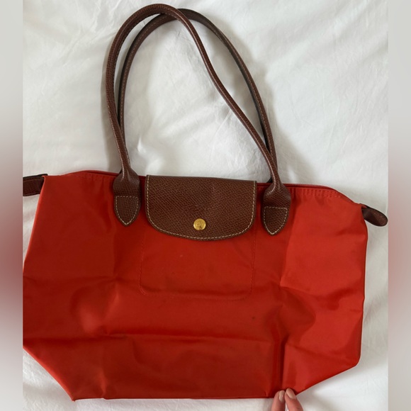 Longchamp | Bags | Orange Longchamp With Long Handles | Poshmark